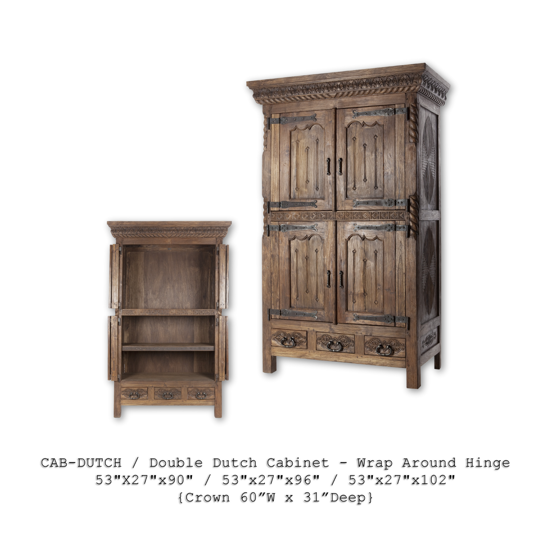 Double Dutch Cabinet With Wrap Around Hinge – Hill Country Interiors