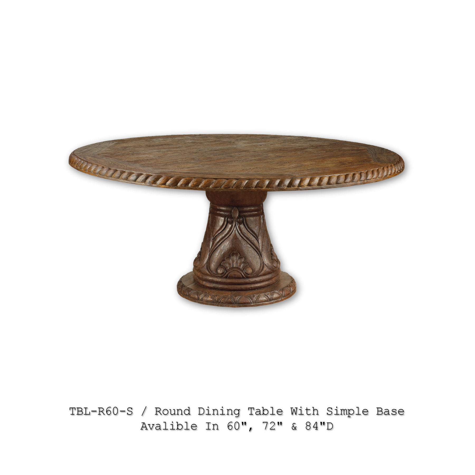 Round Dining Table With Simple Base – Hill Country Interiors