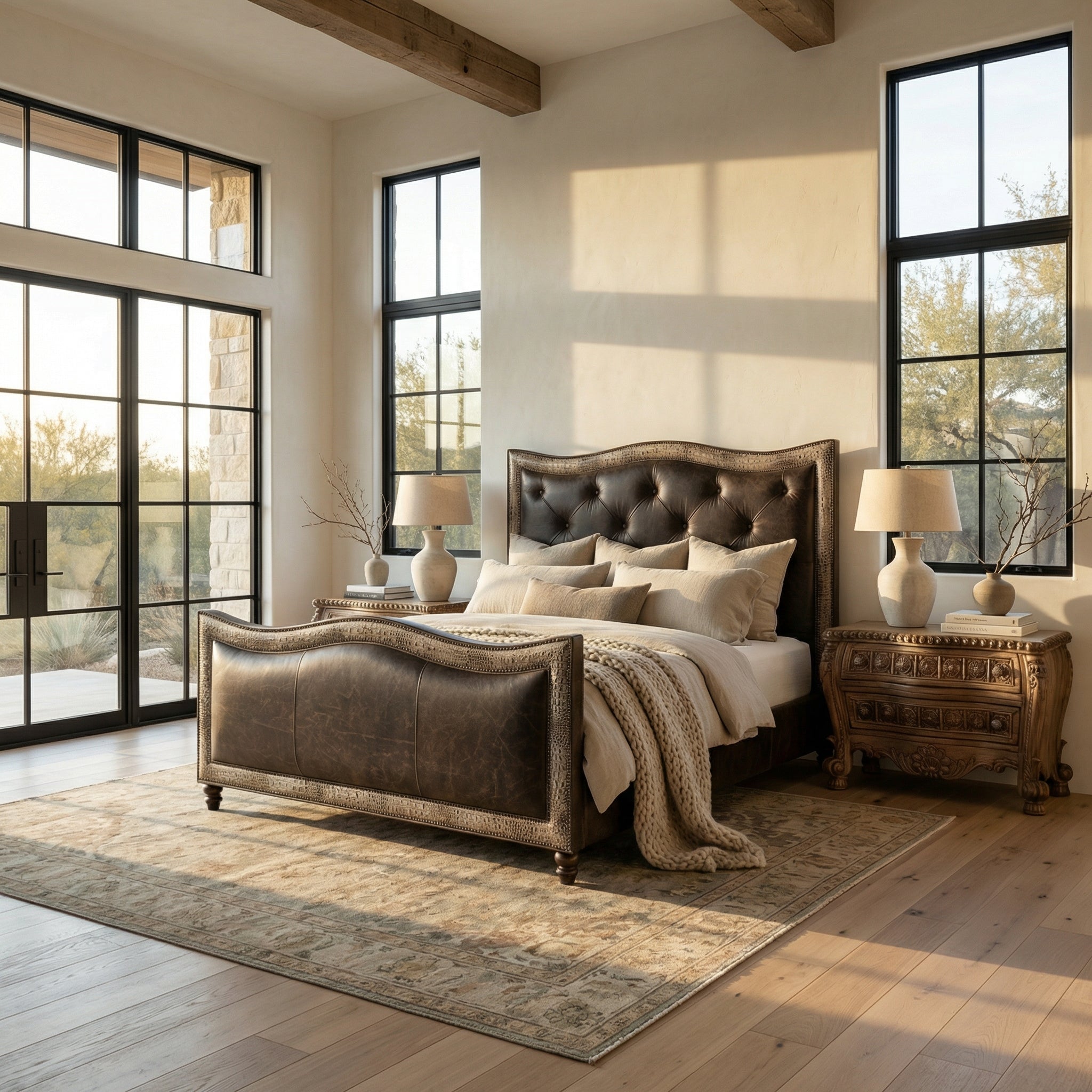 The Kingsley Leather Bed – Hill Country Interiors